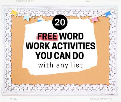 20 Free Word Work Activities You Can Do With Any List - Erin Waters EDU