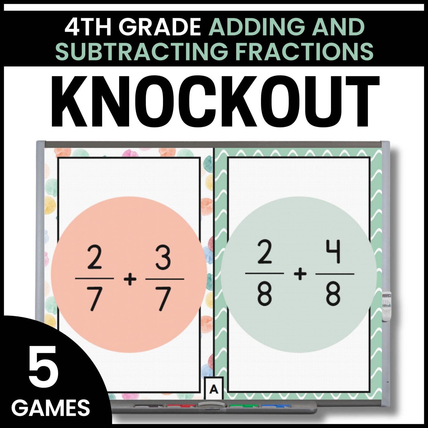 4th Grade Adding and Subtracting Fractions Games - Math Review Games ...
