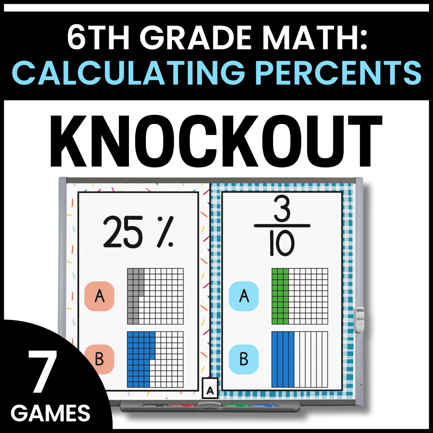 6th Grade Calculating Percent Games - Writing Fractions & Decimals as ...
