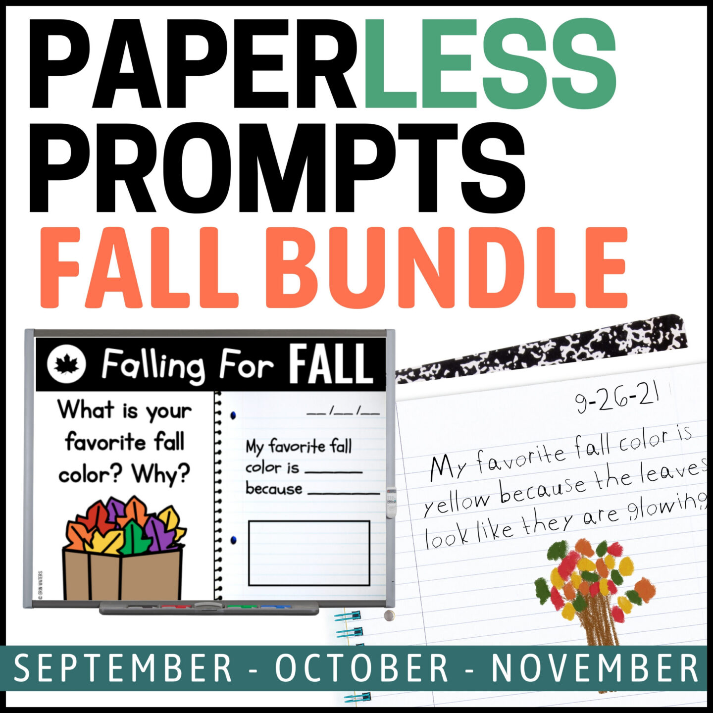 Fall Writing Prompts - 1st Grade Writing Prompt Bundle - Erin Waters EDU