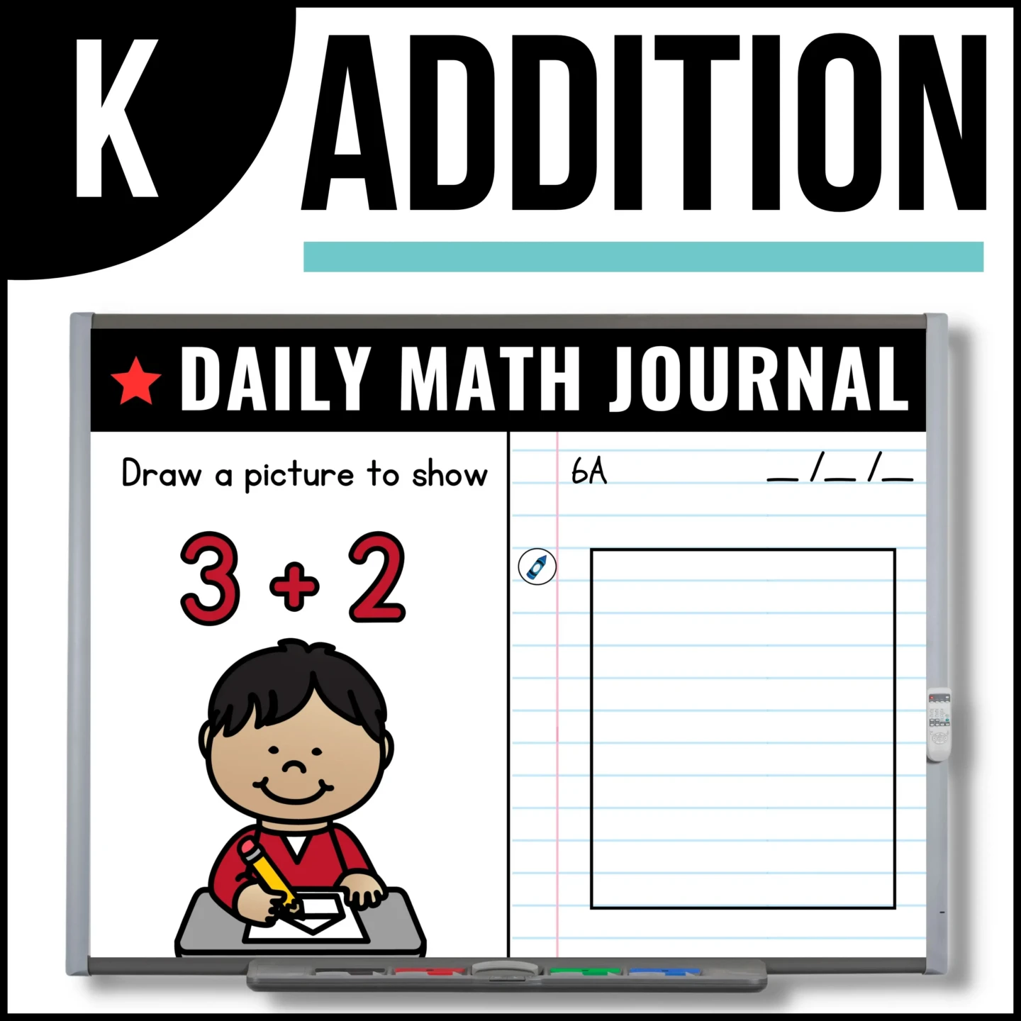 Kindergarten Addition Math Journal Prompts - Addition within 10 Math ...
