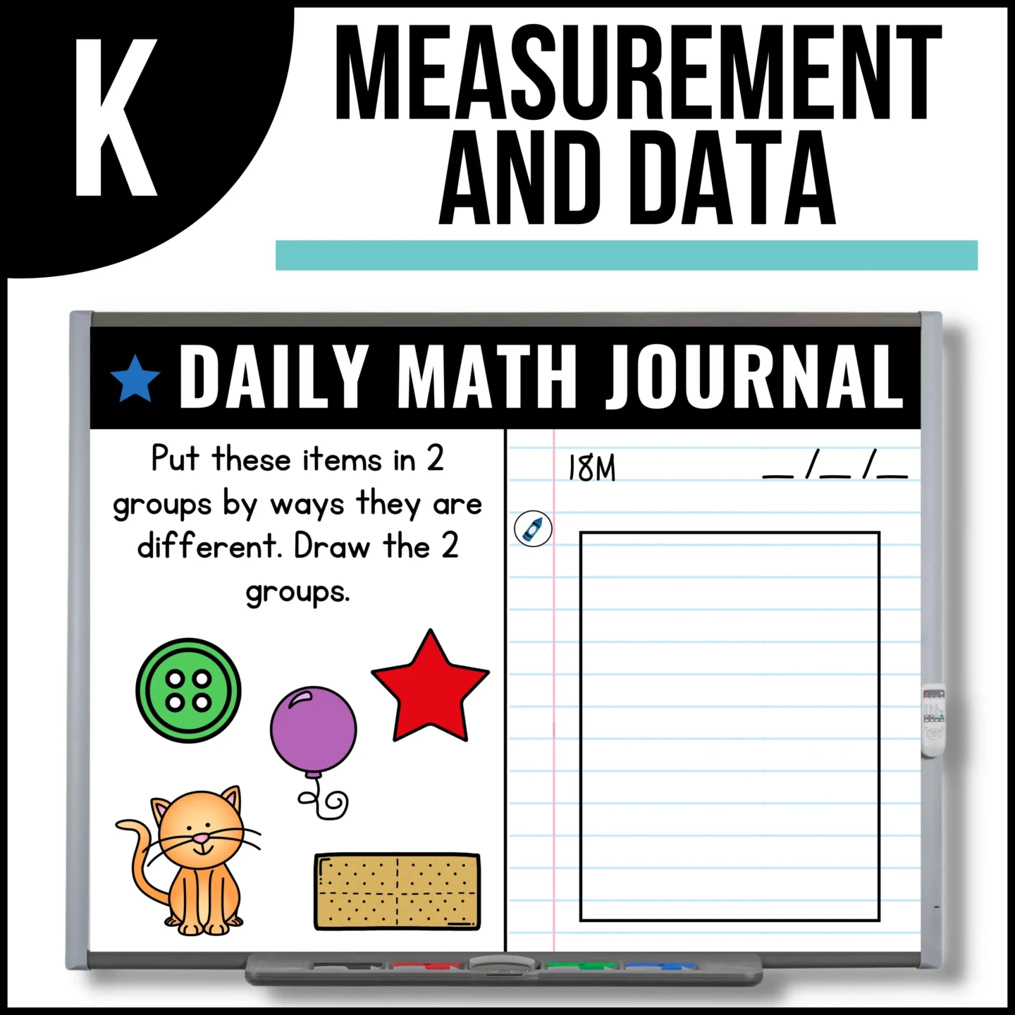 Kindergarten Measurement and Data Math Journal Prompts - Bell Ringers ...