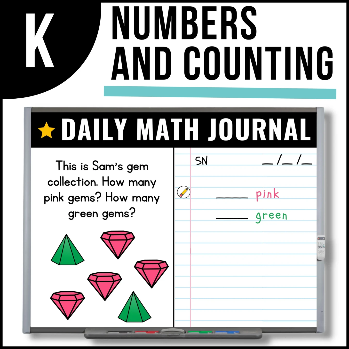 Kindergarten Numbers and Counting Math Journal Prompts - Counting to ...