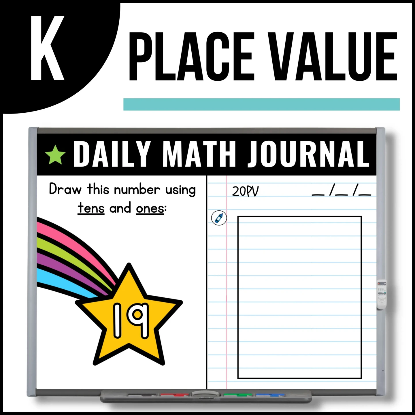 Kindergarten Place Value Math Journal Prompts Bell Ringers With Word ...