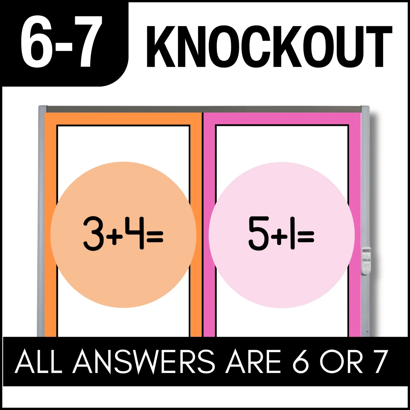 6 7 Math Game - Knockout for Addition and Subtraction Facts 6 7 ...